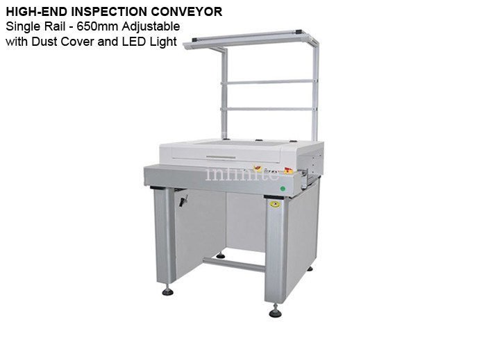 Single Rail High-End Conveyor PCB With Dust Cover And LED Light 650mm