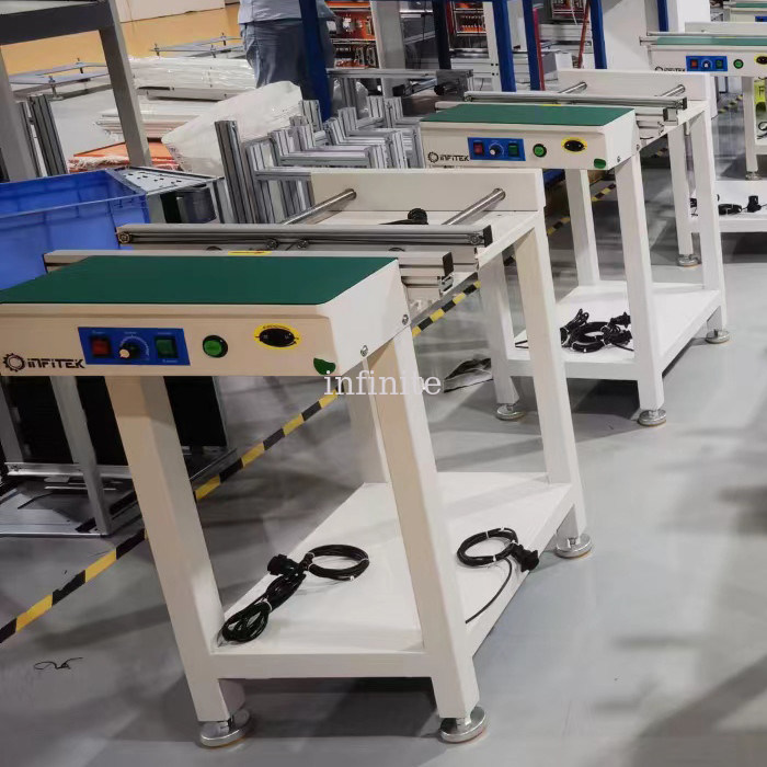 0.8 Meter Single Rail Normal Conveyor, 460mm max rail width, motorized rail width adjustment ...