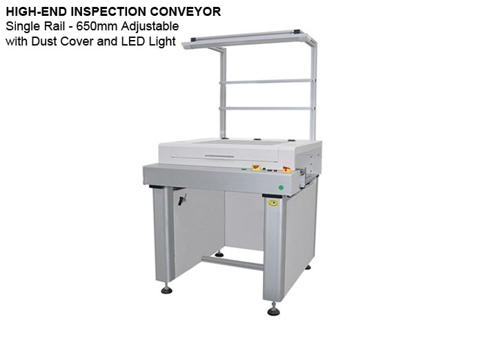 Single Rail High-End Conveyor PCB With Dust Cover And LED Light 650mm