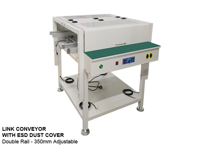 Dual Rail PCB Conveyor Belt Stainless Steel With ESD Dust Cover