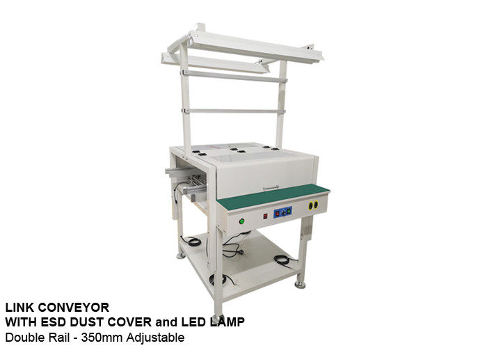 350mm Width SMT Conveyor PCB SMT Assembly Machine With ESD Dust Cover